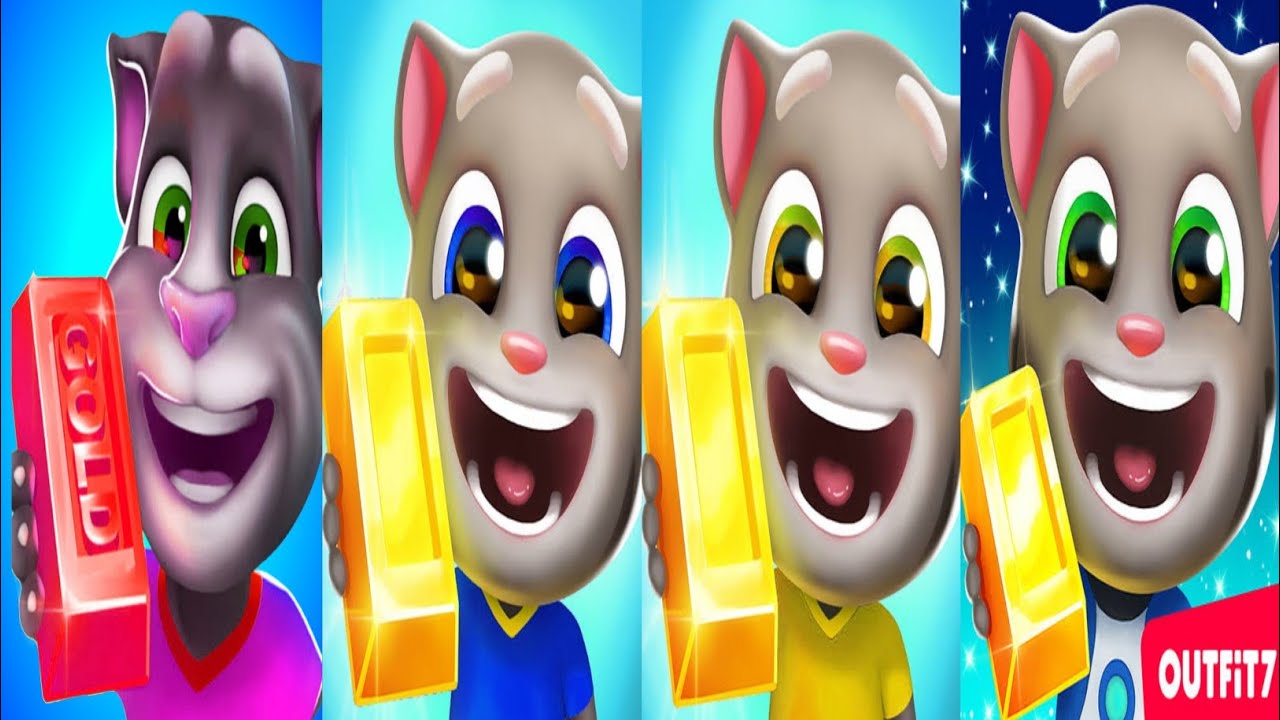 Talking Tom Gold Run Space Through VS Mining Cart VS Skateboard VS ...