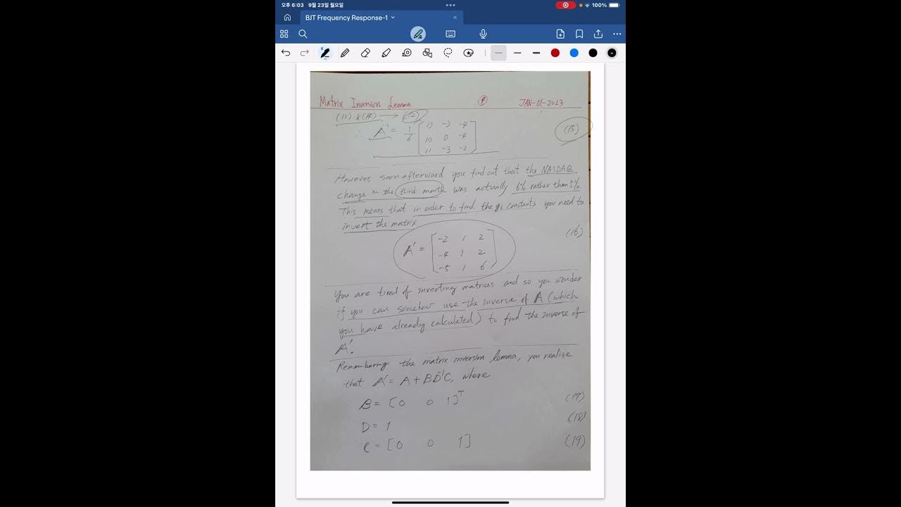 Matrix Inversion Lemma (2) - YouTube