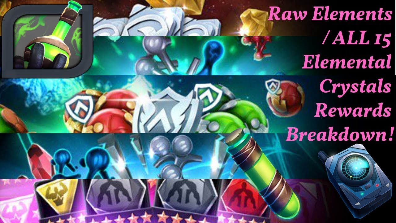 Raw Elements / All 15 Elemental Crystals Rewards Guide + Breakdown ...