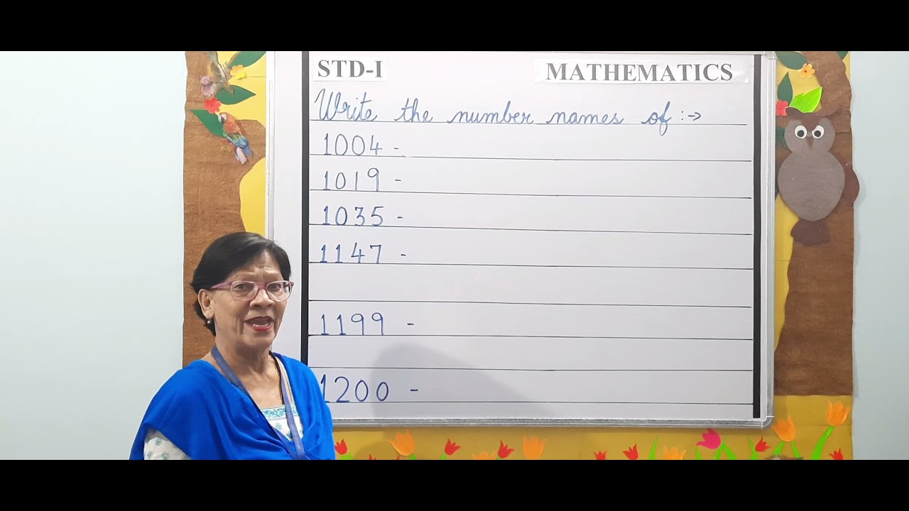 STD 1 Mathematics Number names and Numerals 1001 to 1200 Video 2 - YouTube