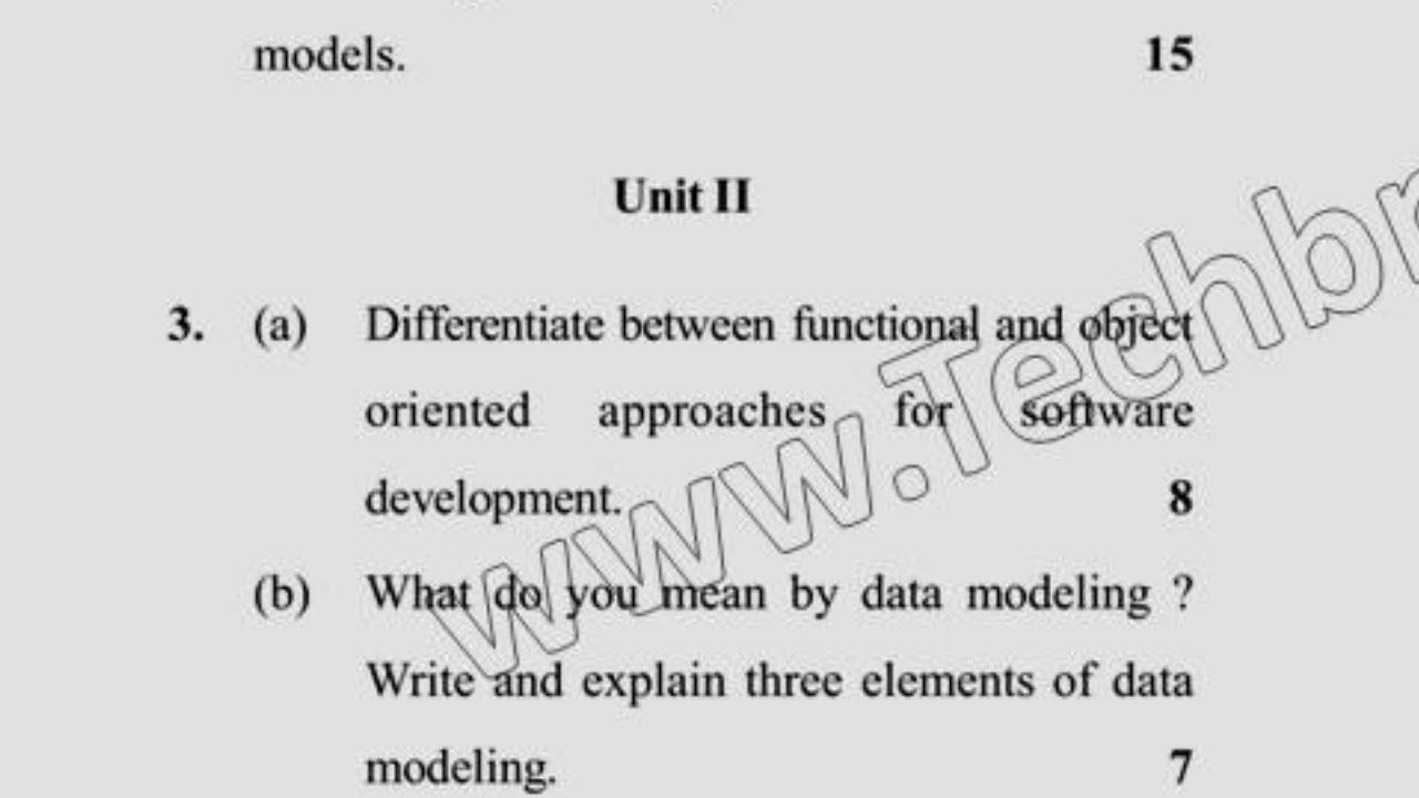 2019 MCA 3rd Sem Software Engineering Question Paper - YouTube