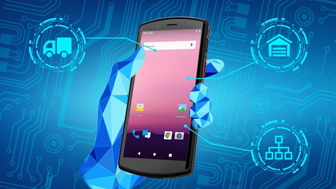 DT50 mobile computer pda with barcode scanner - YouTube