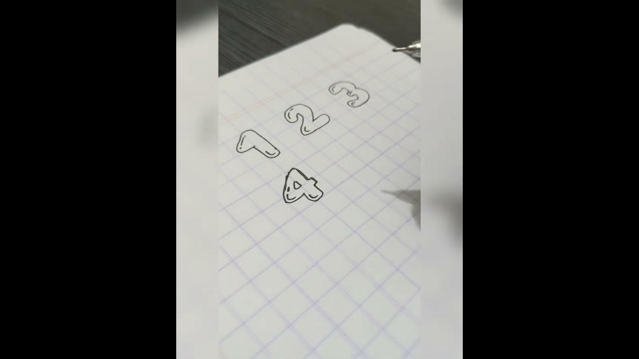 How to draw (Bubble Numbers)..//Easy graffiti style Numbering..//Bubble ...