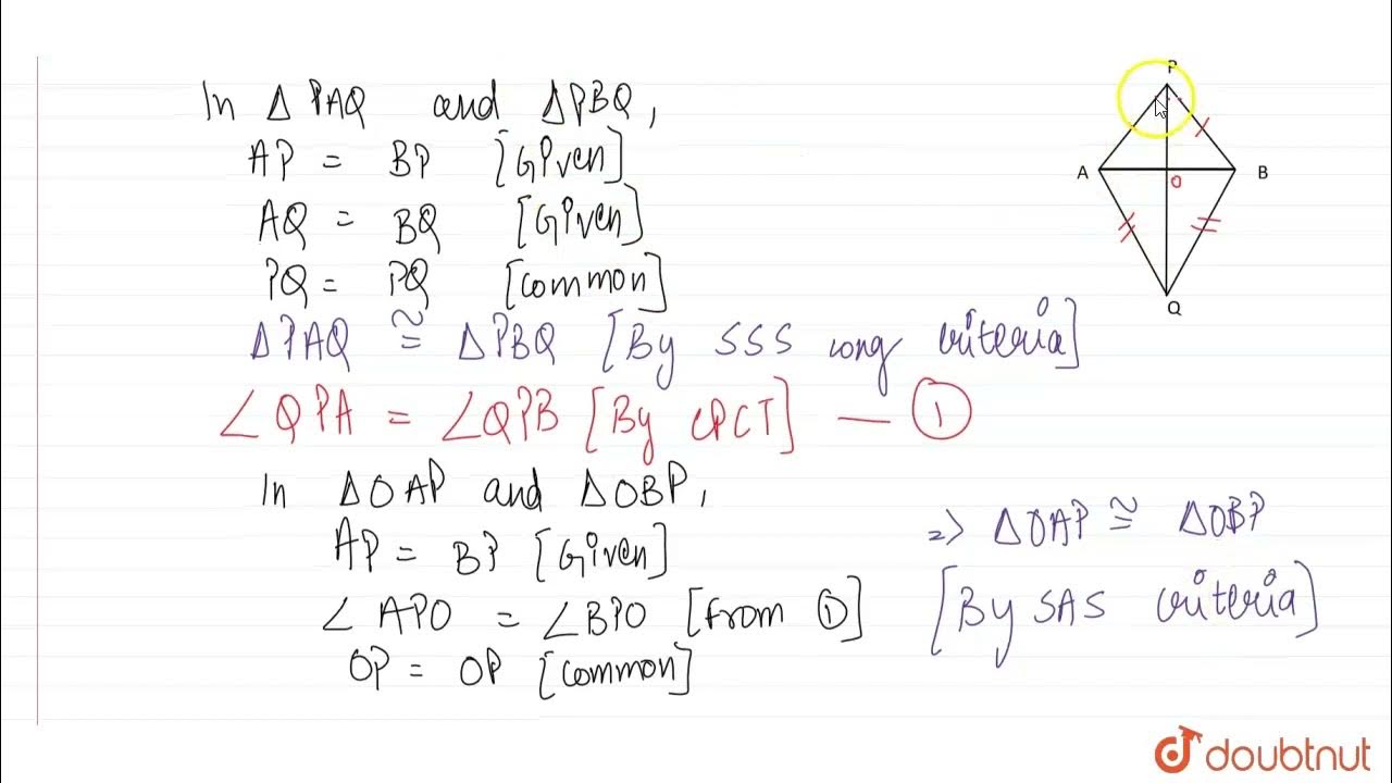 AB is a line-segment. P and Q\nare points on opposite sides of AB such ...