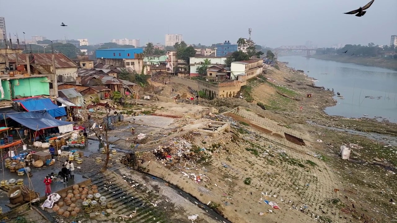 Slum Market by a River - YouTube