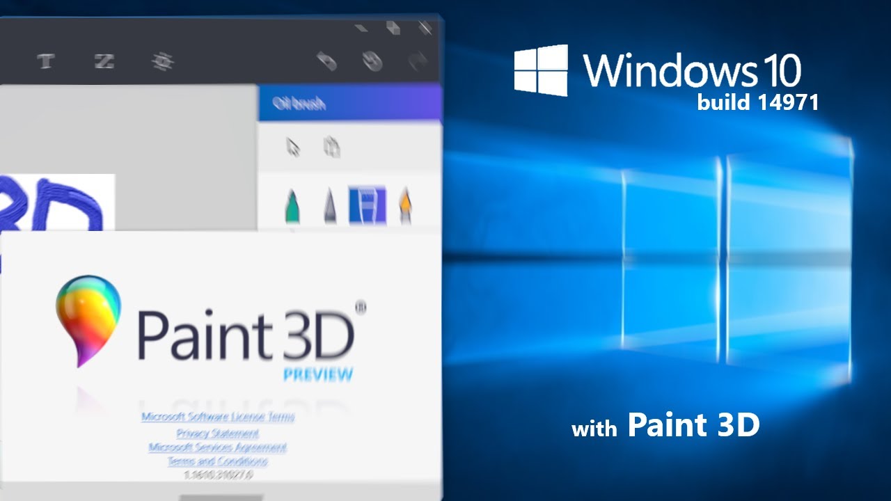 Paint 3D back then - Windows 10 build 14971 (RS2) - YouTube