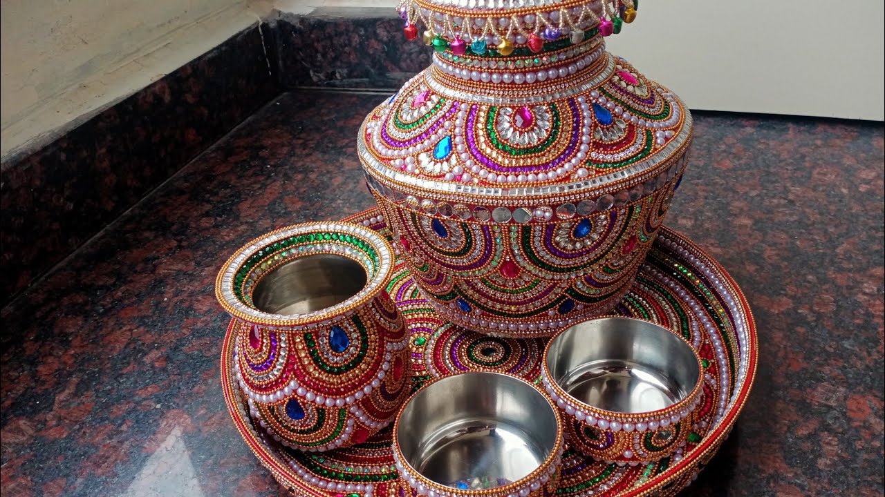 easy thali lota decoration for wedding, dipawali, rakhi, Pooja ️ - YouTube