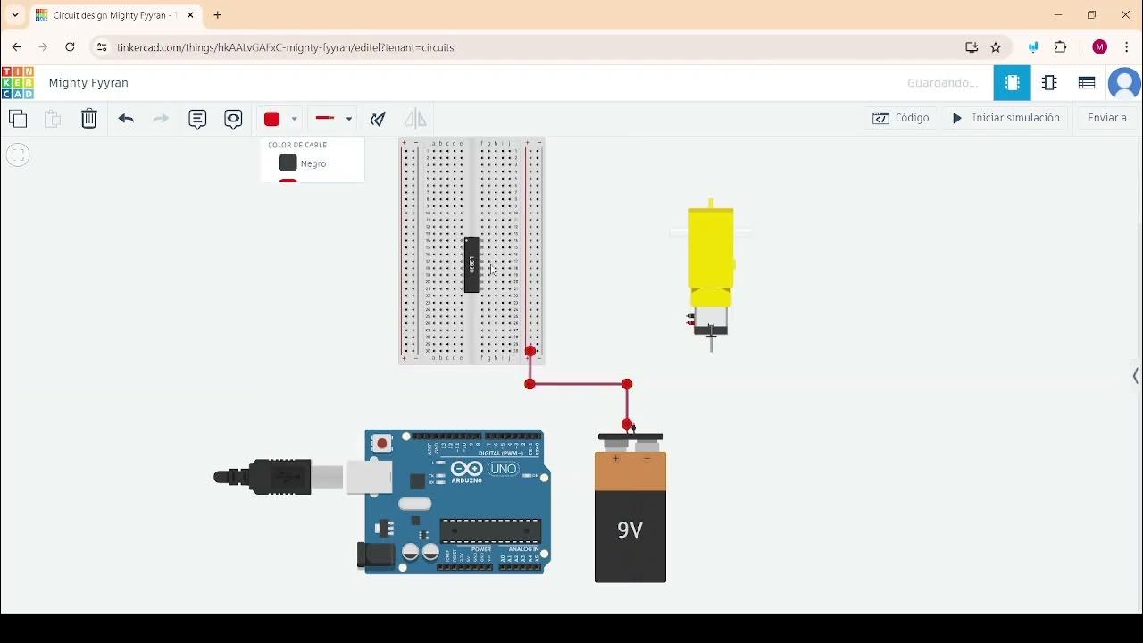Montaje control motor DC Tinkercad - YouTube