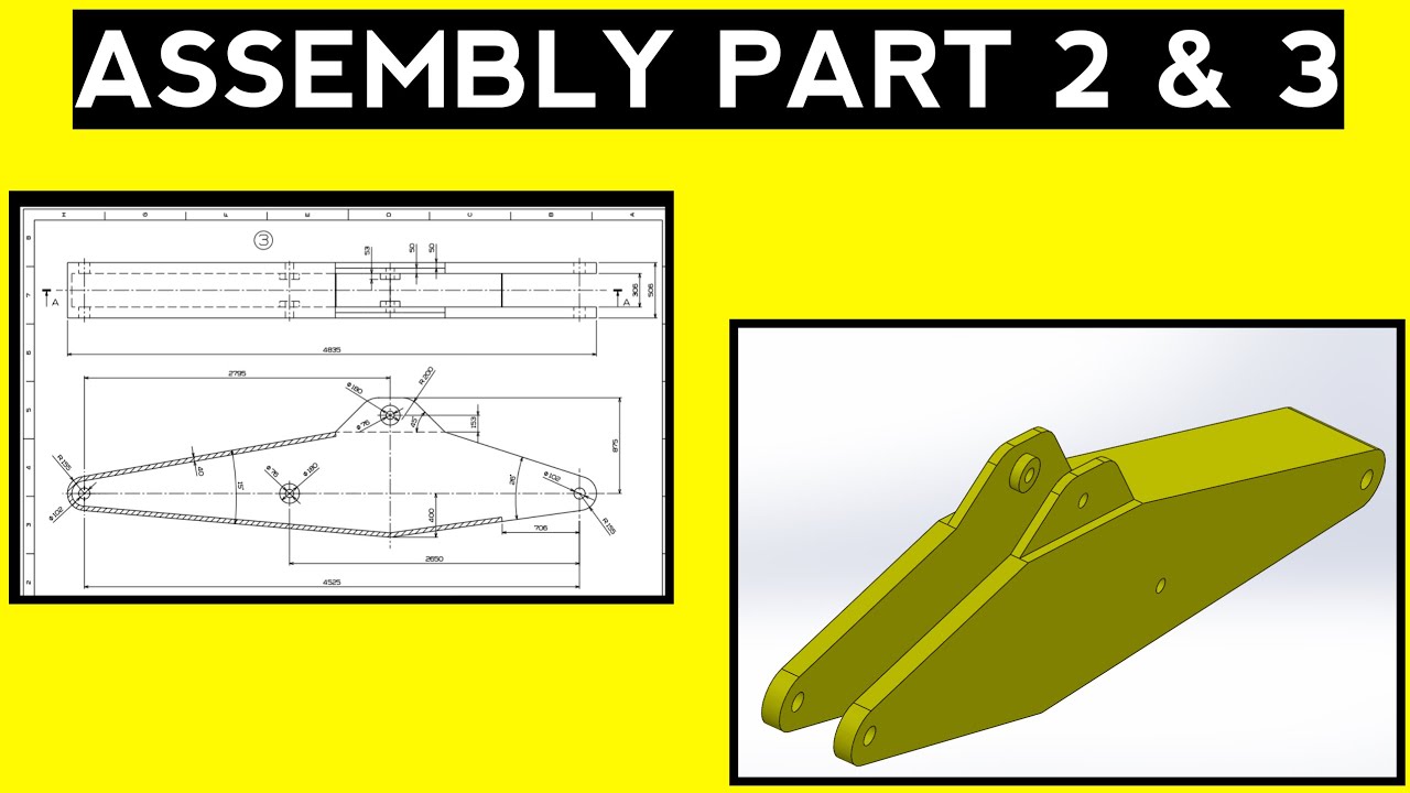 ASSEMBLY PART 2 & 3 |JCB BACKHOE |SOLID WORKS - YouTube
