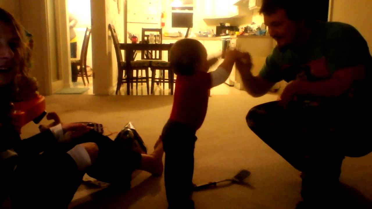 Lemuel hungry baby Ferracci takes his first steps - YouTube