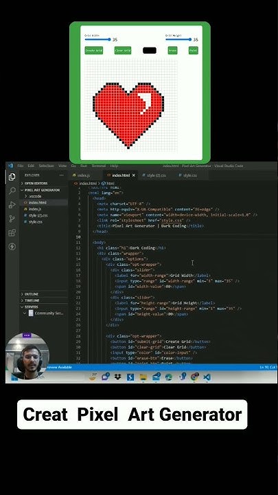 pixel Art Generator #coding #css #html #java #python #bbc #js # ...