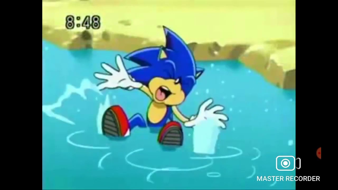 Sonic's terrible fear of water. sonic animations - YouTube