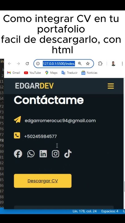 Cómo integrar tu curriculum viate CV en portafolio fácil de descargarlo con html #javascript ...