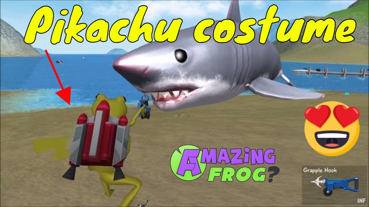 Having fun with Amazing Frog pikachu costume | Amazing frog helicopter ...