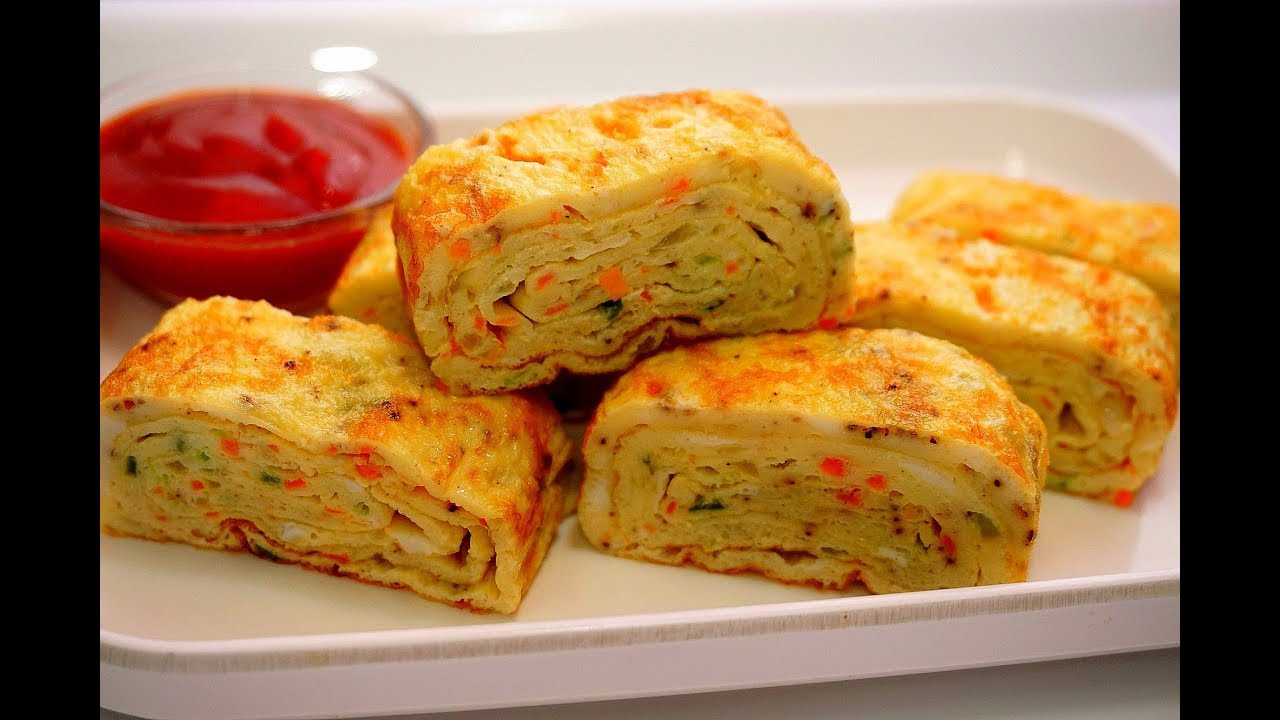 Best Egg Roll Recipe || Korean Style Egg Roll || Omelette Roll Recipe ...