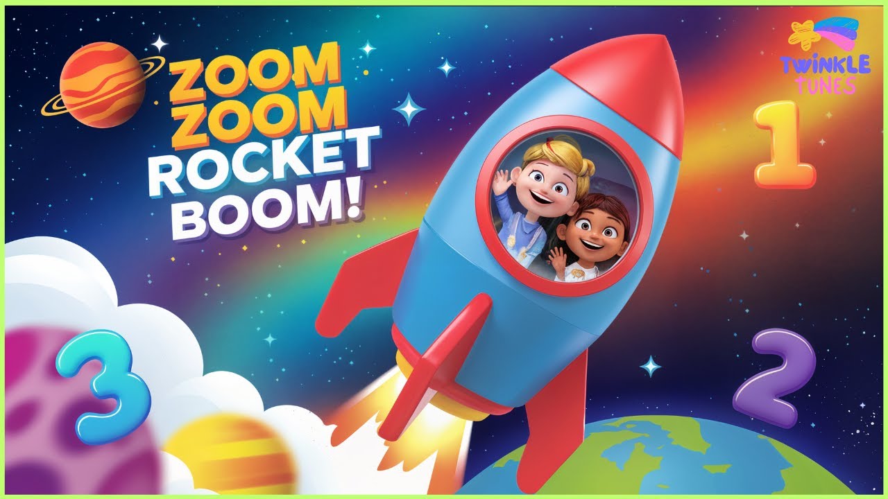 🚀 Zoom Zoom Rocket Boom! | Fun Kids Space Adventure Song | Cartoon ...