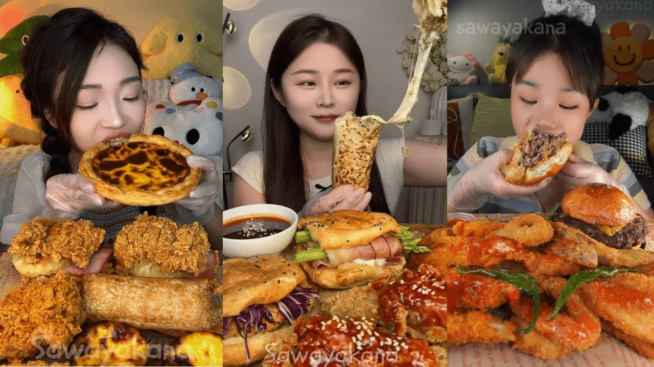 Fast Food ASMR Eating Show Challenge Mukbang Race - YouTube