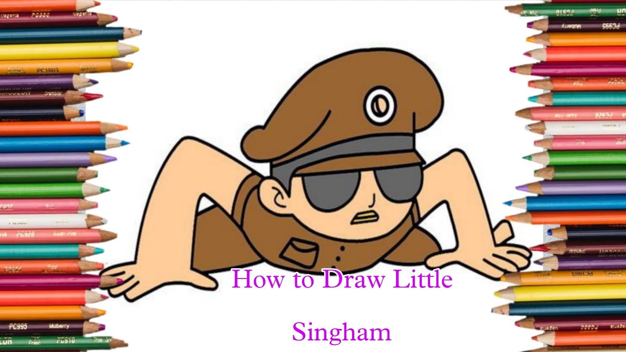 Little Singham Drawing | Little Singham Drawing easy Step by Step # ...