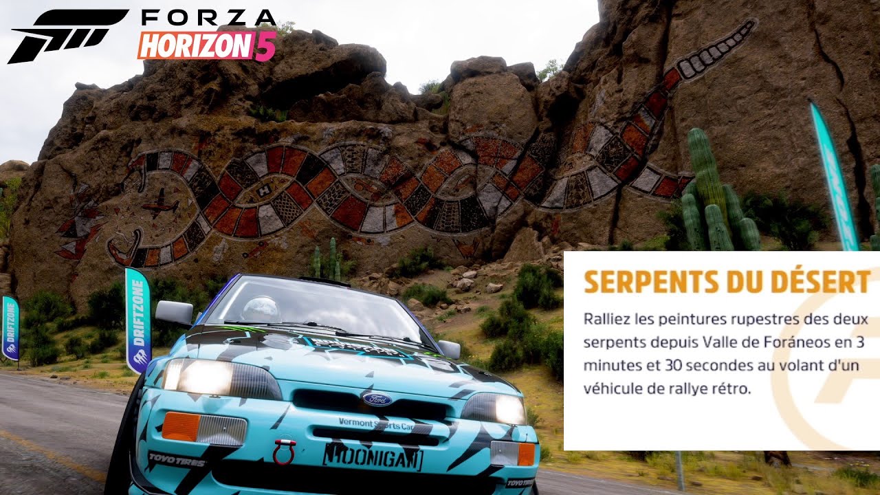 FORZA HORIZON 5 TROUVE PEINTURE RUPESTRES DEUX SERPENTS EMPLACEMENT ...