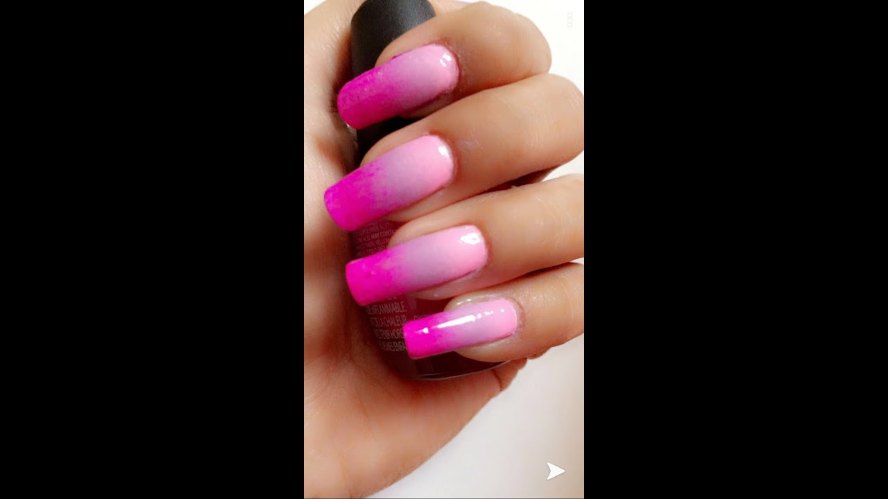 Pink gradient nail art for beginners| summer nail art - YouTube