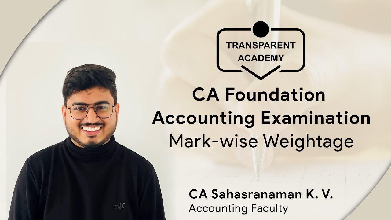 Mark-wise Weightage for CA Foundation Accounting Examination | CA Sahas ...