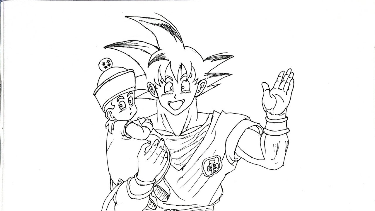 Goku with Kid Gohan Drawing @ishura.artwork - YouTube