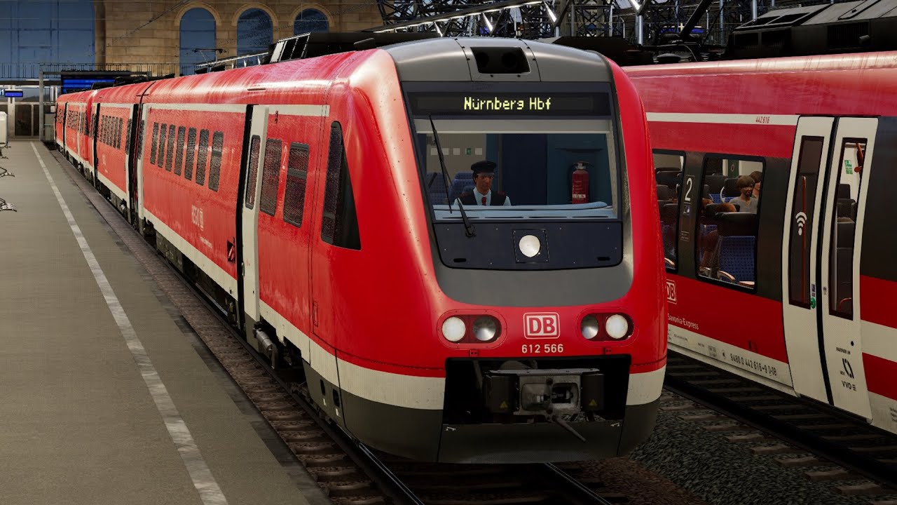 TSW 4: Dresden Hbf - Chemnitz with passenger train and DMU 612 566 ...
