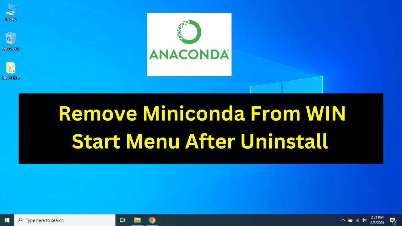How To Remove Miniconda From WIN Start Menu After Uninstall - YouTube