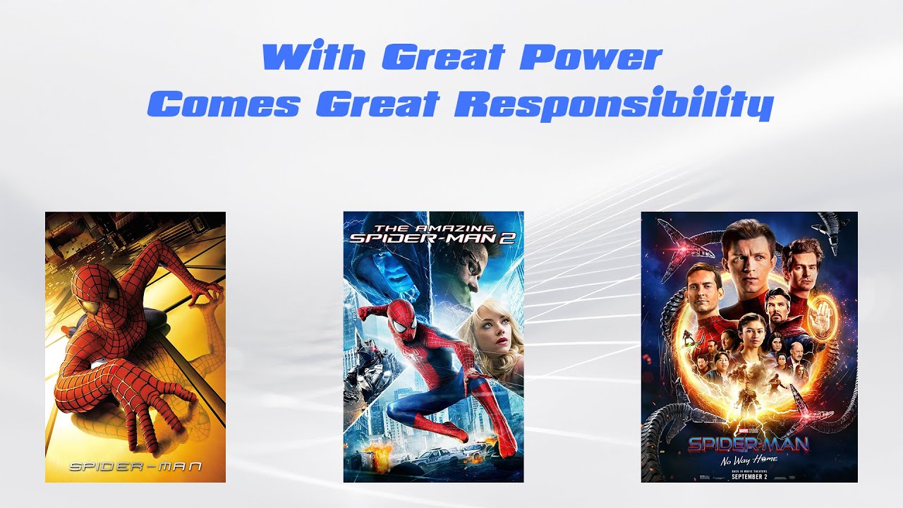Iconic line: "With Great Power Comes Great Responsibility" - All ...