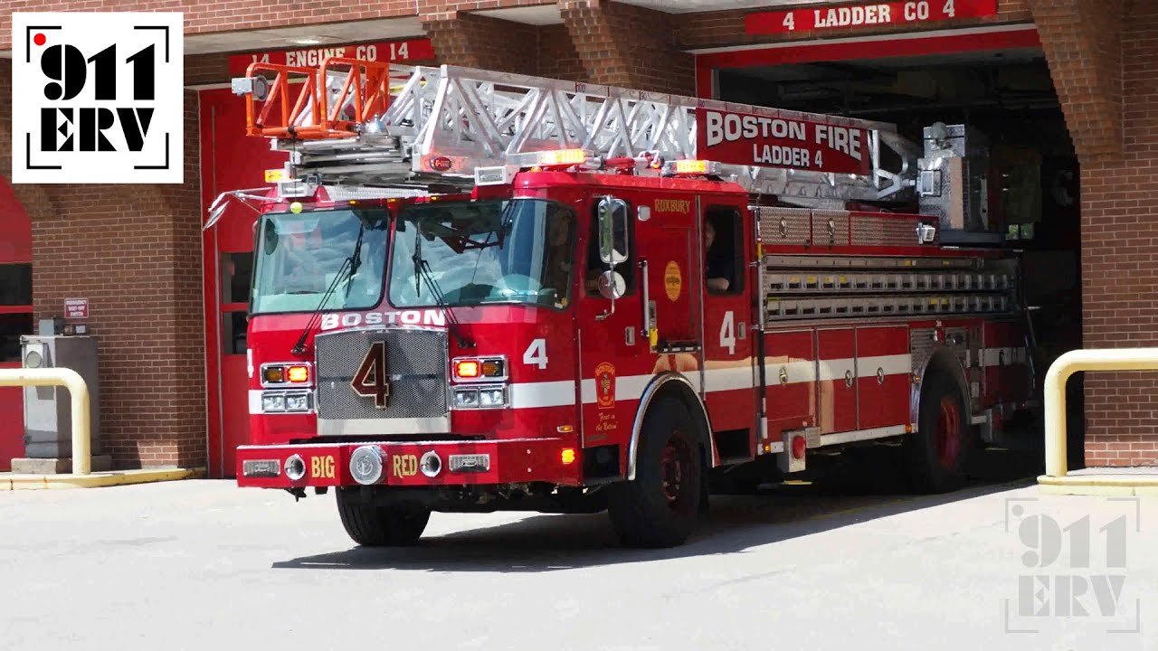Boston Fire Ladder 4 Responding - YouTube