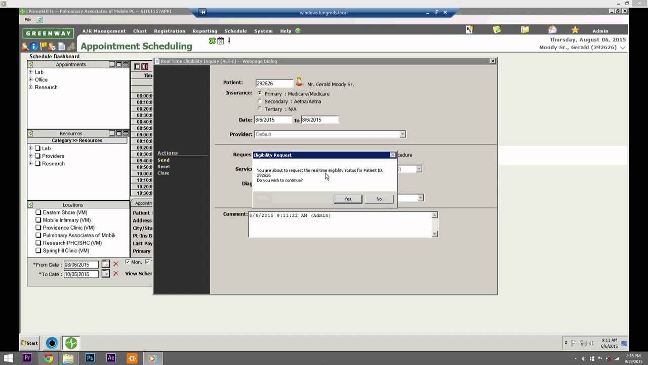 Greenway Health PrimeSUITE™ - Real Time Eligibility - YouTube