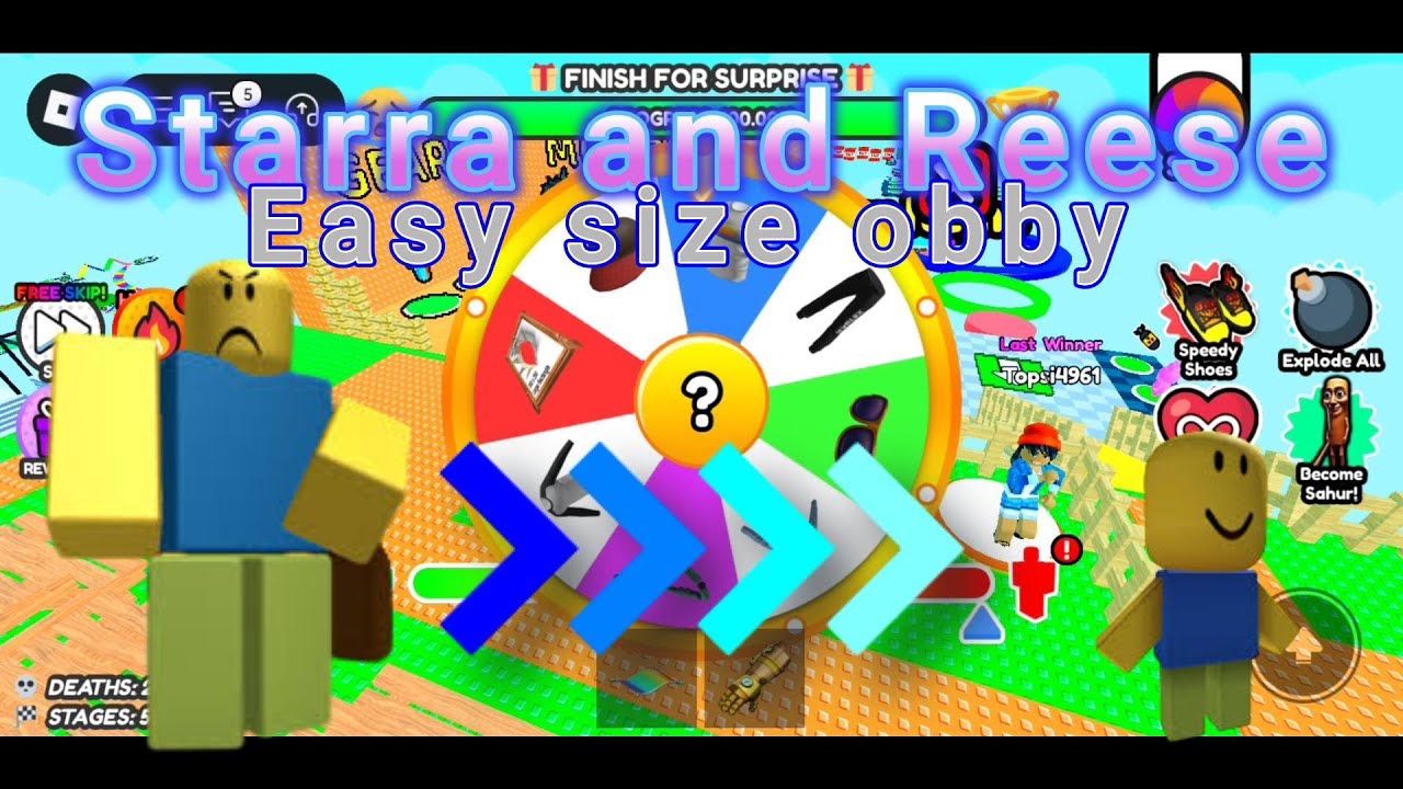 Starra and Reese plays Easy Size Obby - YouTube