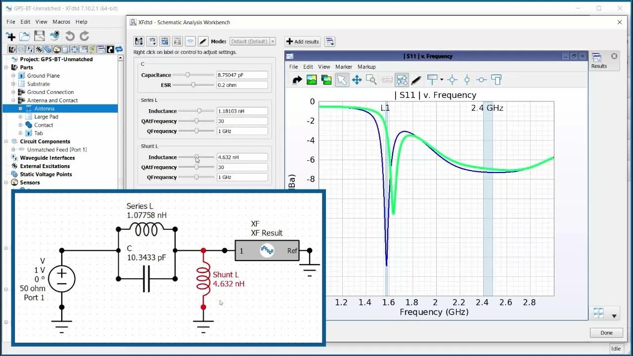 Tune a Fixed-Band Matched Antenna Using XFdtd’s Schematic Editor - YouTube