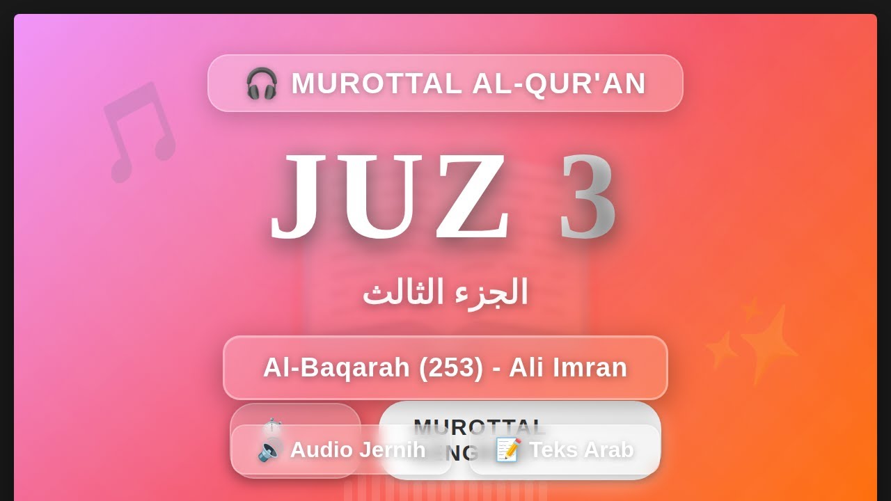 Murottal Juz 3 Merdu 📖 | Al-Baqarah – Ali Imran | Penyejuk Hati ...