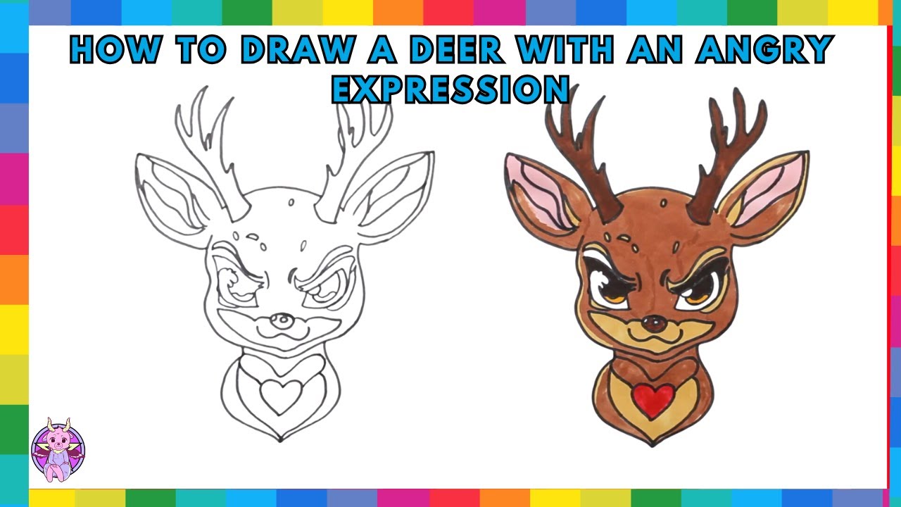 How To Draw A Deer With An Angry Expression - YouTube