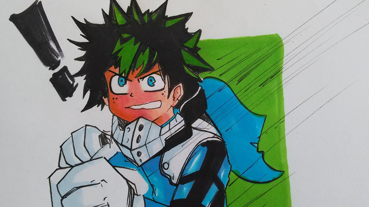 Drawing Izuku Midoriya Boku no Hero Academia - YouTube