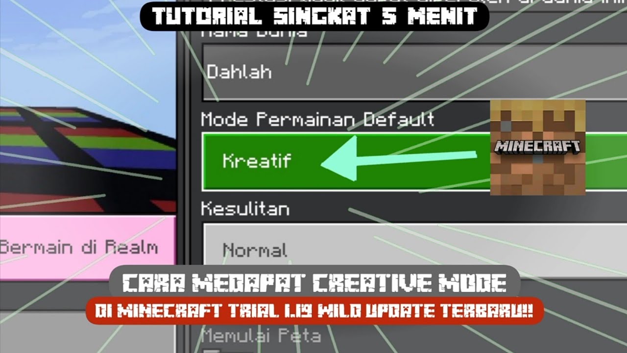 Mode Creative Minecraft Trial 1.19 Terbaru!! Tutorial singkat 5 menit ...
