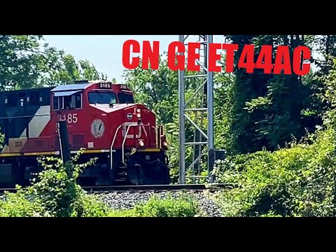 (CN GE ET44AC #3185) Leads (CSX B773) Through Lansdowne MD - YouTube