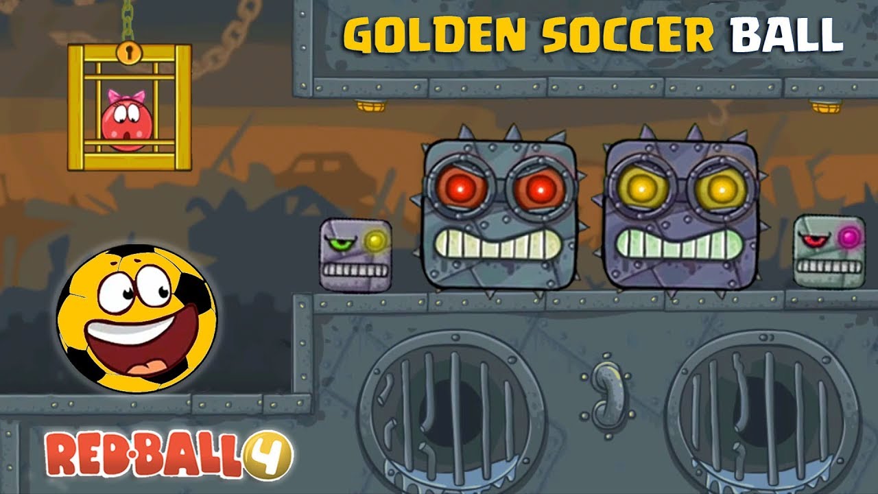 RED BALL 4 - "GOLDEN SOCCER BALL" Complete Walkthrough 'BOX FACTORY ...