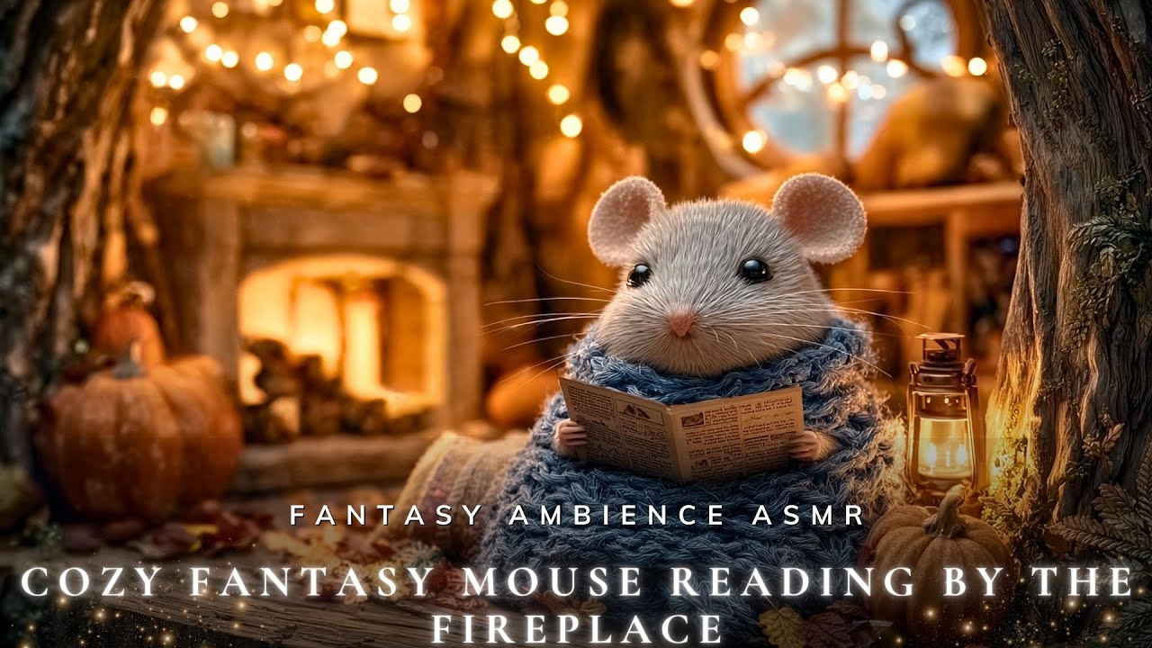 Cozy Fantasy Mouse Reading by the Fireplace | Study Ambience & Sleep ...