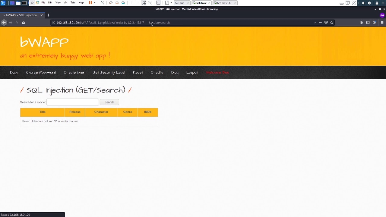 SQL Injection (Get/Search) Türkçe Anlatım bWAPP - YouTube