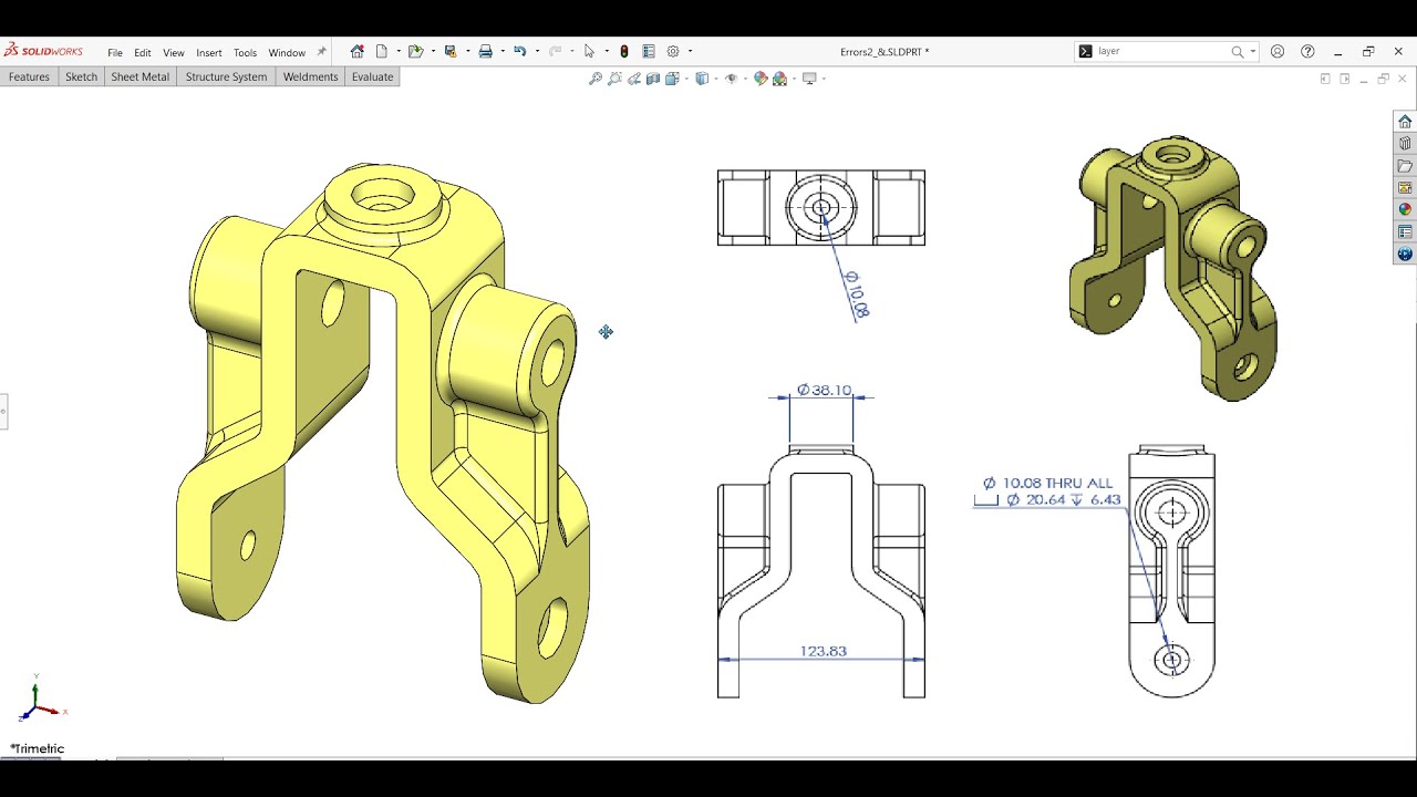 SOLIDWORKS Tutorials for beginners 3 Basic Part Design/ Base Extrude ...