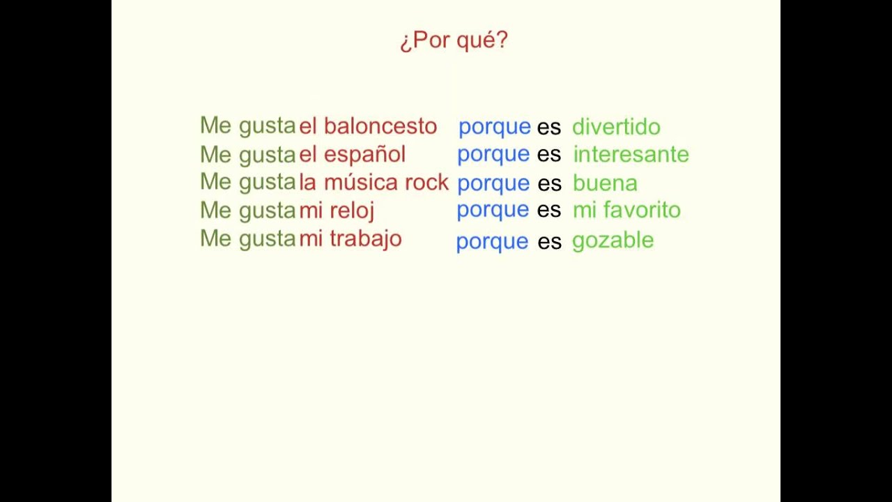 gusta vs. gustan + porque - YouTube