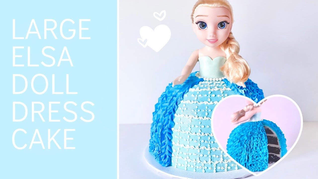 How to make a LARGE ELSA DOLL CAKE - YouTube