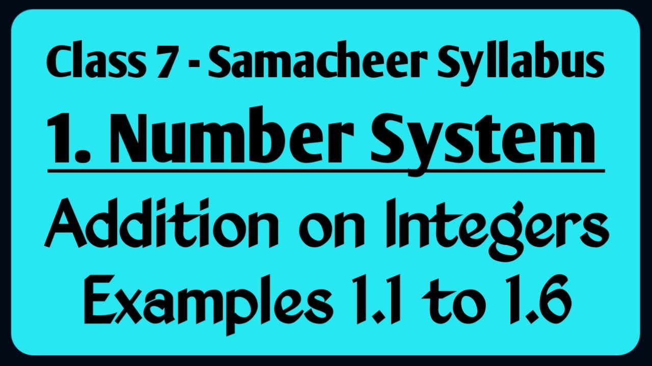 7th Maths | Numbers System | Addition - Examples 1.1 to 1.6 - YouTube