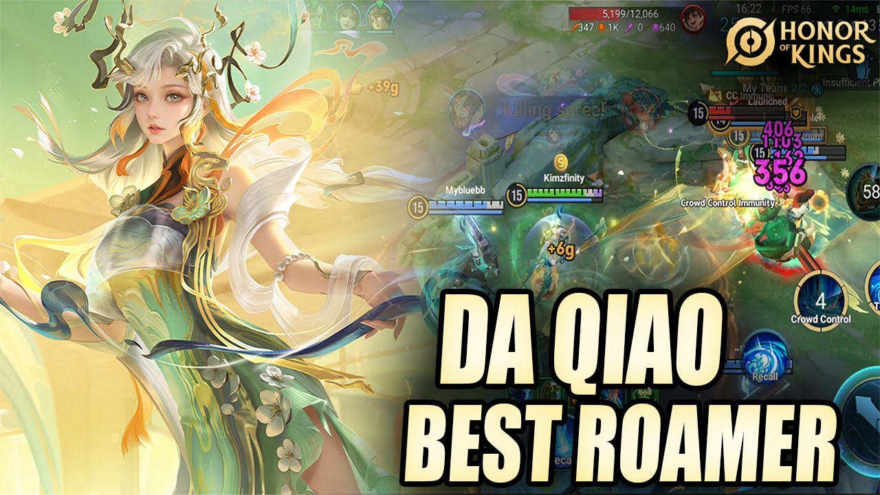 Da Qiao Gameplay | My Best Roamer | Honor of Kings HOK - YouTube