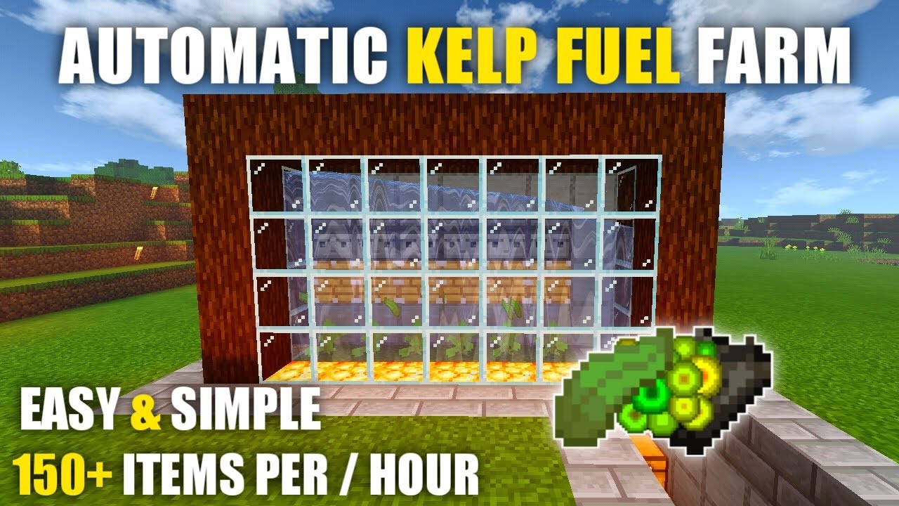 SIMPLE 1.17 / 1.18 AUTOMATIC KELP FUEL FARM in Minecraft 💯 (MCPE/Xbox ...