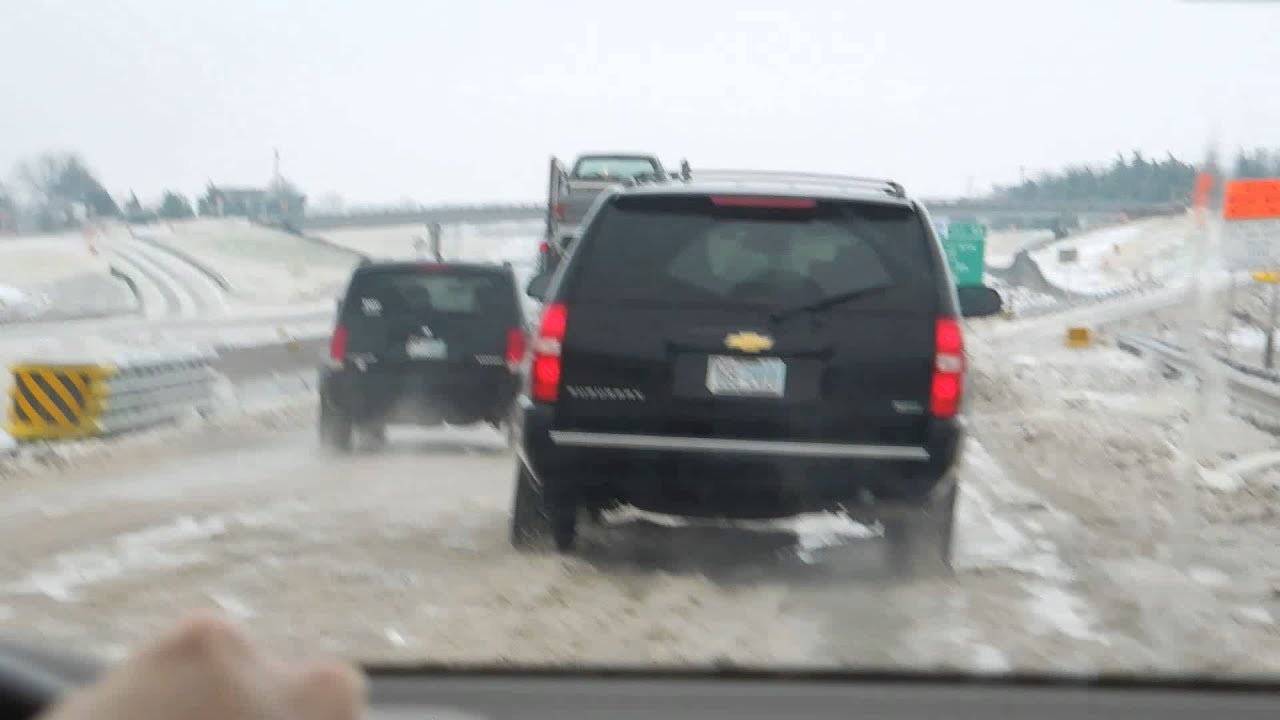 Cobblestone ice on US 75 - YouTube