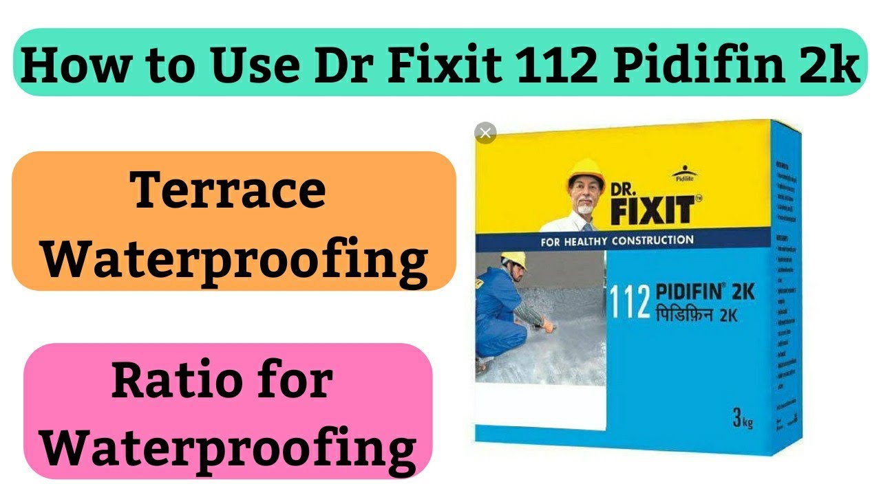 How to Use Dr Fixit 112 Pidifin 2k || Terrace Waterproofing , Ratio for ...