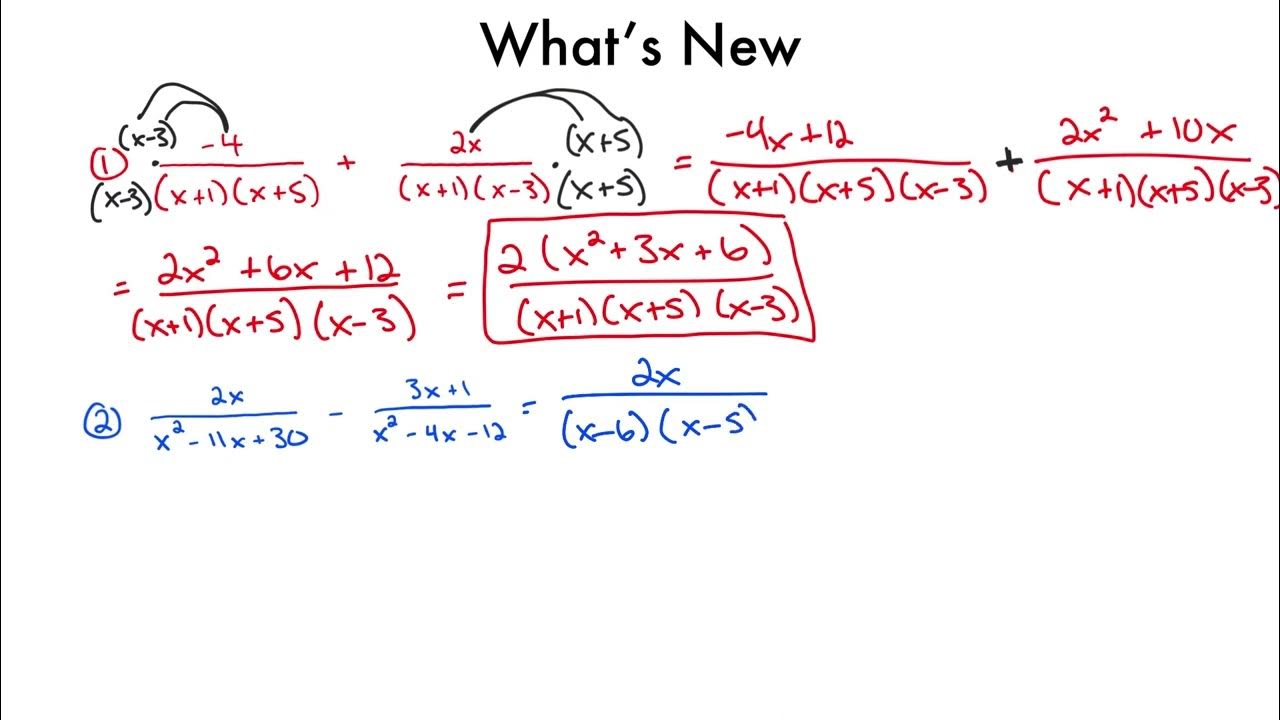 A2 Skill 5.03 - Adding and Subtracting Rational Functions - YouTube